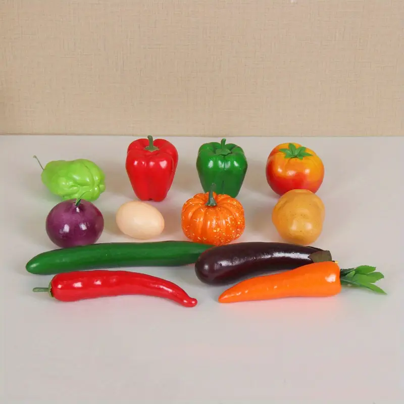 12個パック、人工フルーツ、シミュレーション野菜、偽のフルーツ野菜モデル、写真撮影用の小道具、 レーション、店舗ディスプレイクラフト