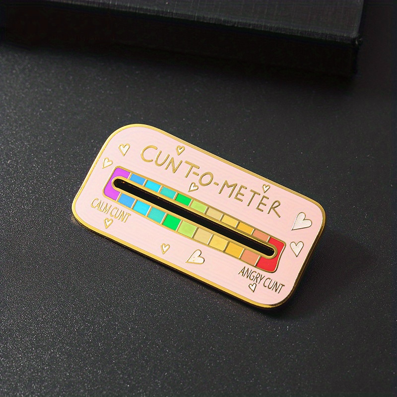 Social Battery Interactive Enamel Pin Funny Mood Slidable Temu Australia