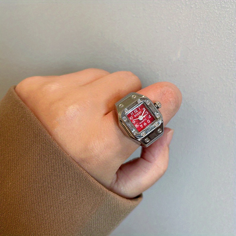 Trendy Punky Watch Ring Mini Finger Watch Assorted Colors - Temu Canada