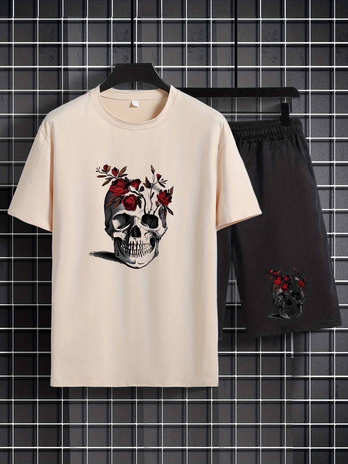 Plus Size Men's Short sleeve T shirt Shorts Set - Temu