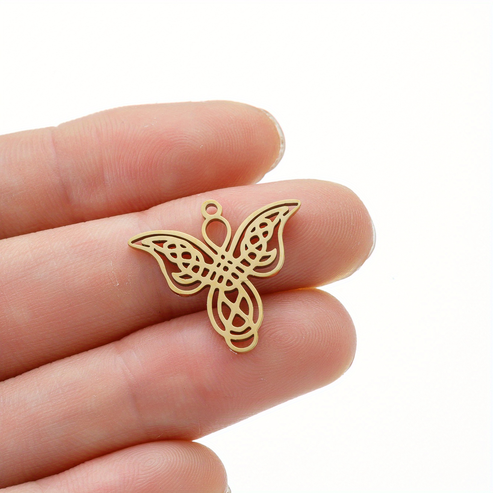 Stainless Steel Hollow Angel Pendant Diy Earrings Bracelet - Temu New ...