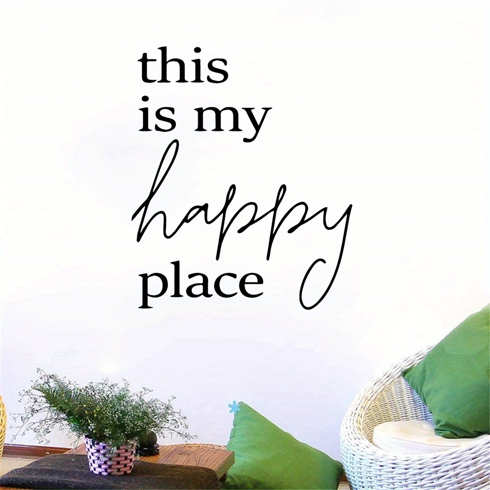 Happy Place Room Vinyl Wall Sticker Removable - Temu United