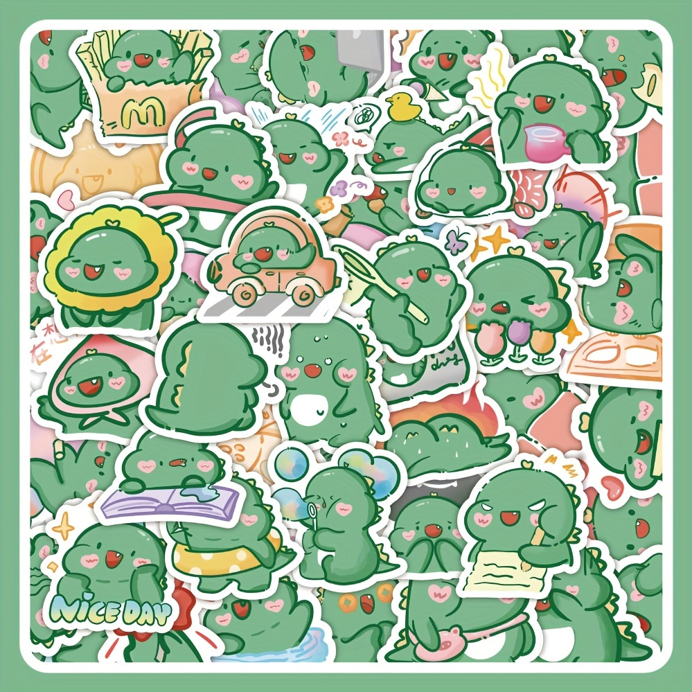 Cute Dinosaur Stickers Cartoon Small Green - Temu United Kingdom