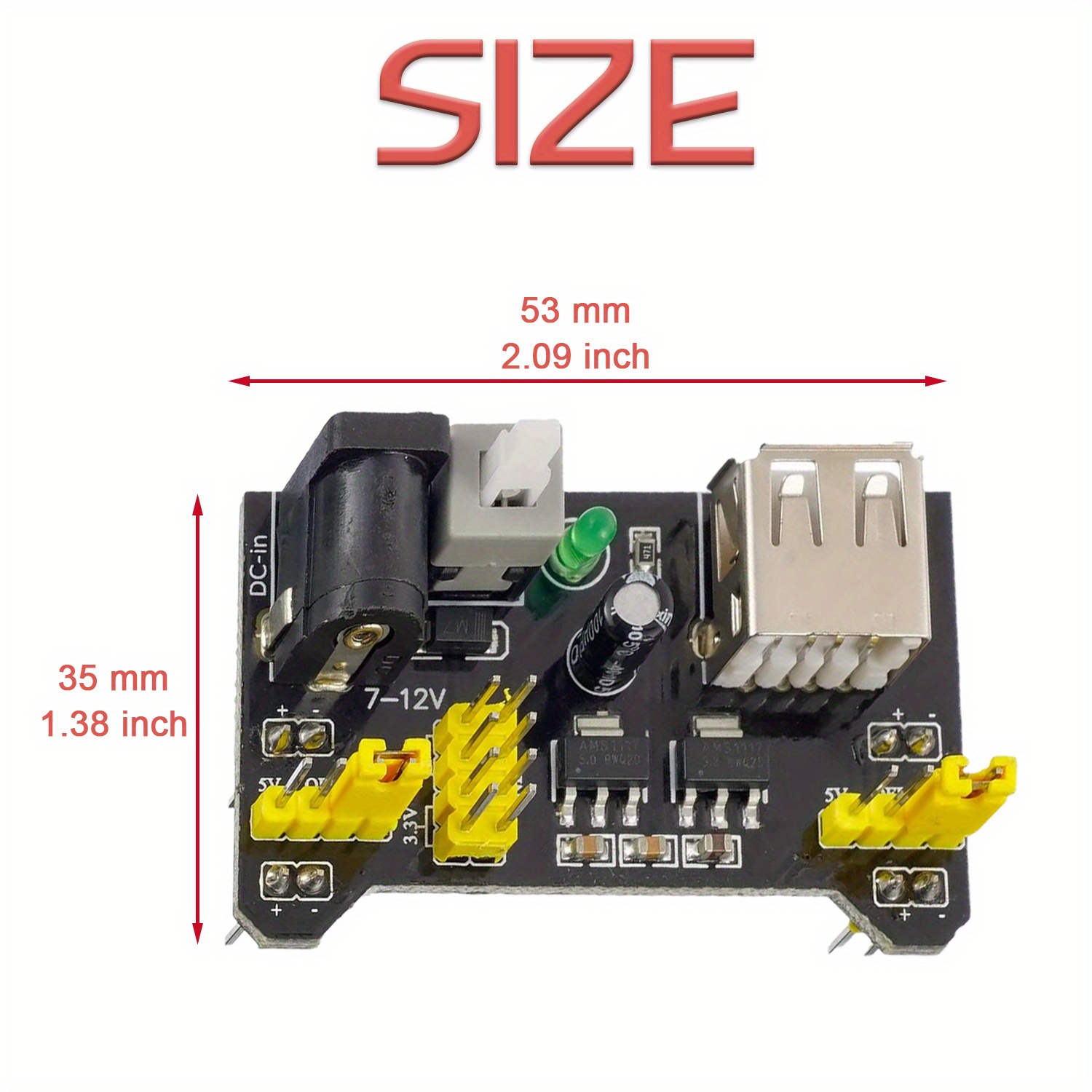 3.3v 5v mb102 solderless breadboard power supply module 9v - Temu