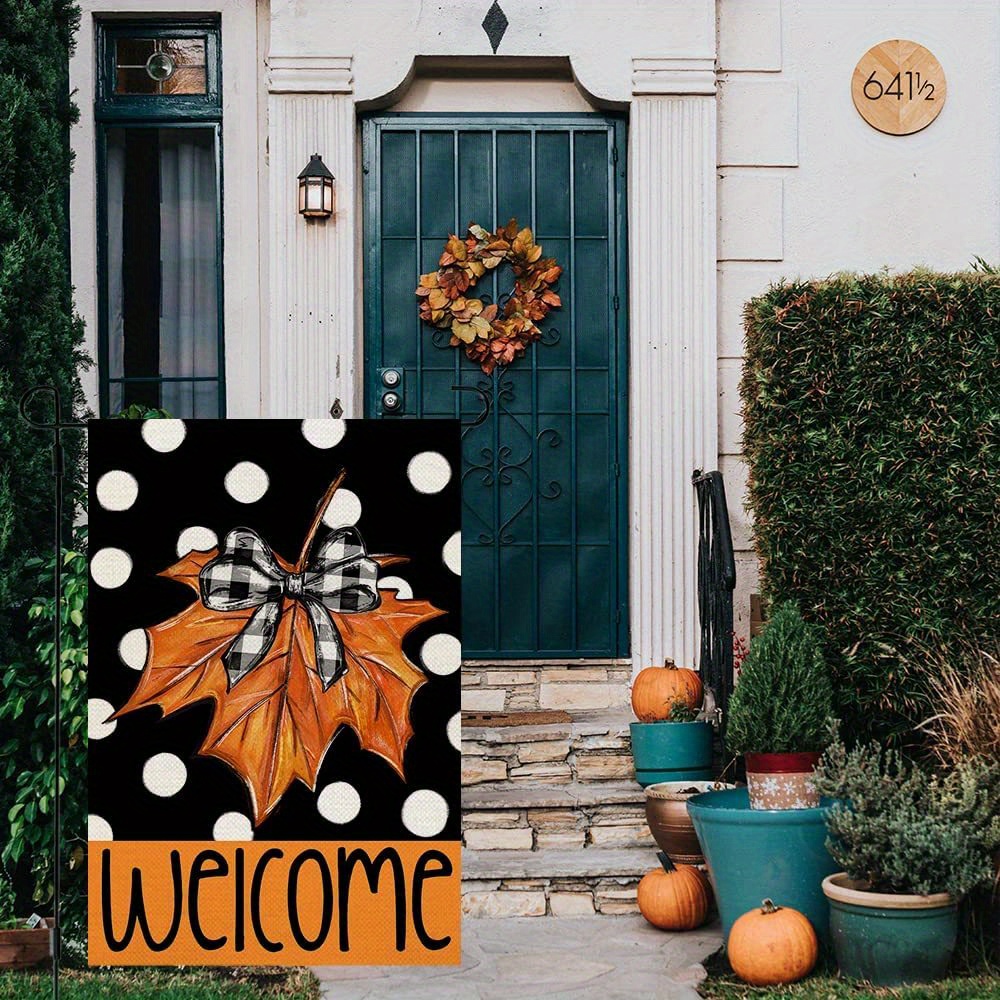 Fall Thanksgiving Leaf Garden Flag Polka Dots Orange Small - Temu Portugal