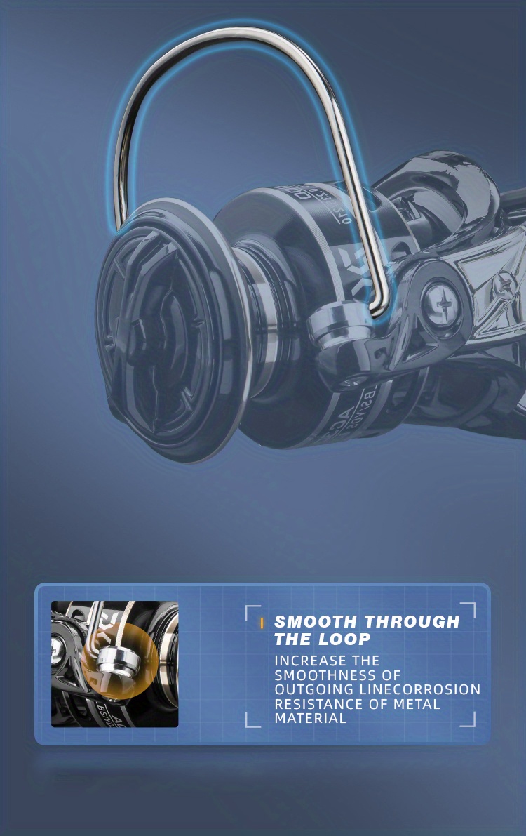 5.2:1 Gear Ratio Fishing Reel Stainless Steel Spinning Reel - Temu