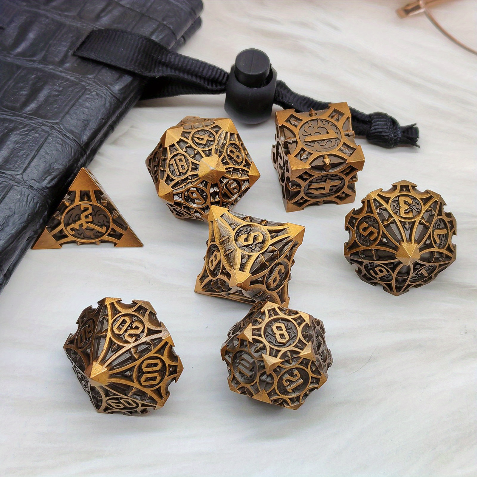 Metal Dice Set 7 Polyhedral Dice Mtg - Temu Ireland
