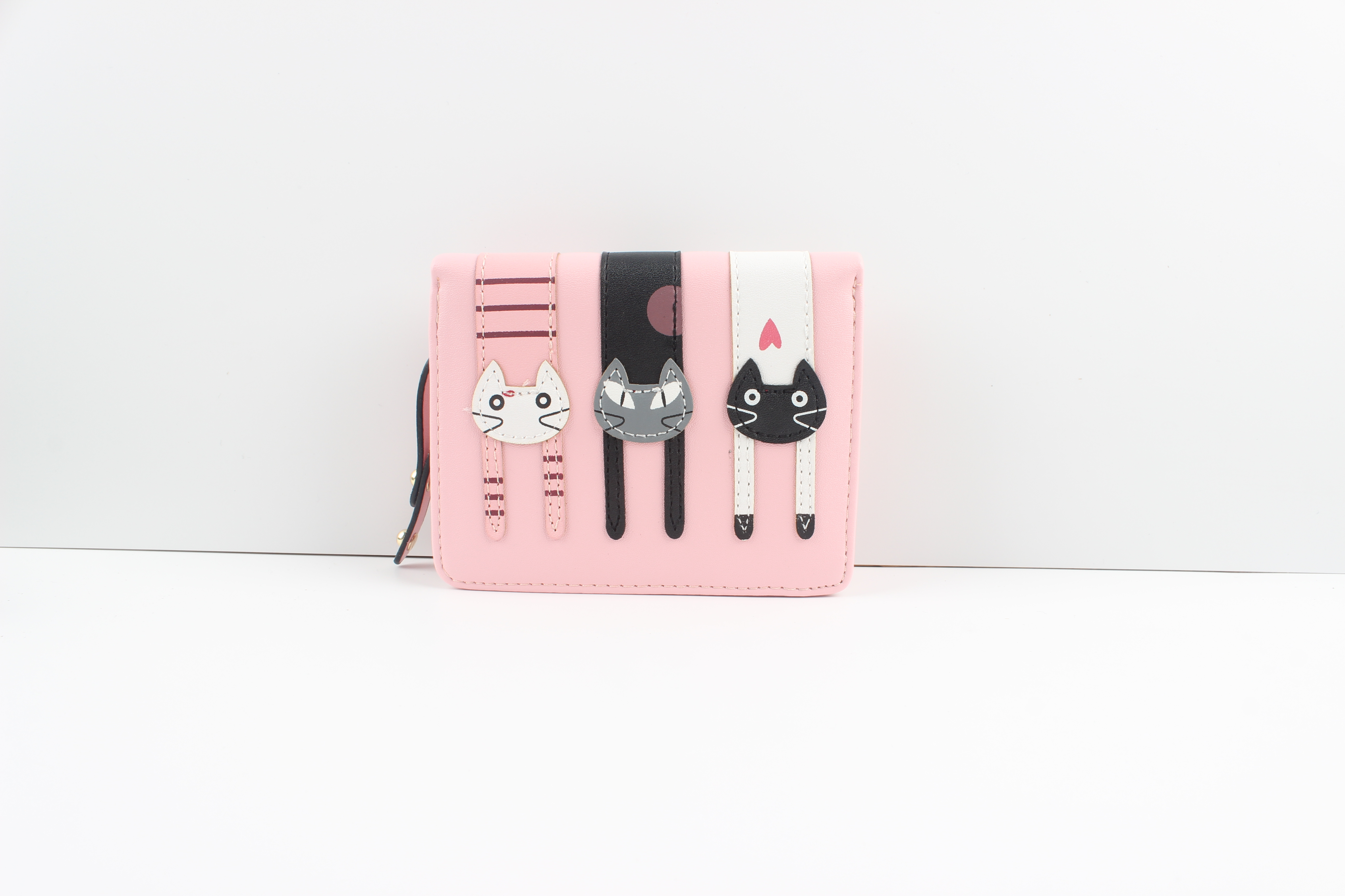 Kawaii Cartoon Cat Pattern Short Wallet Casual Bifold Clutch - Temu New ...