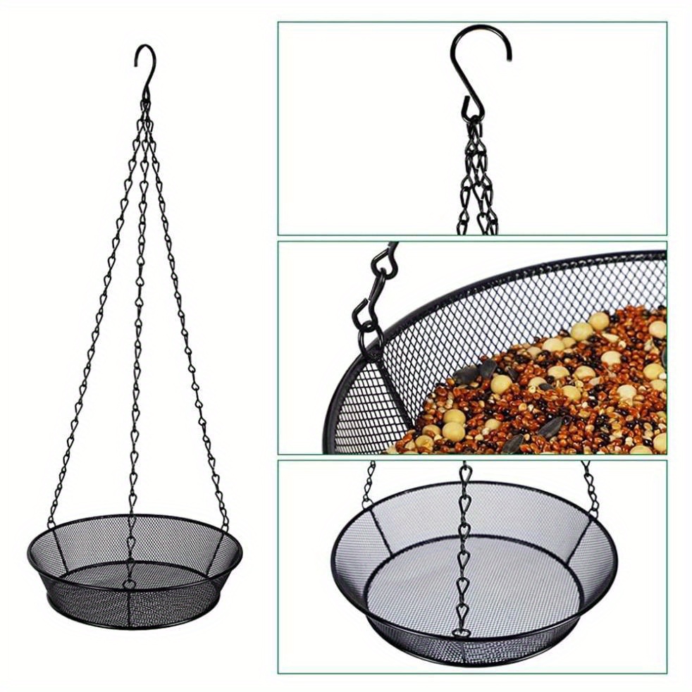 Outdoor Hanging Bird Feeder Tray Metal Seed Tray Feeders - Temu