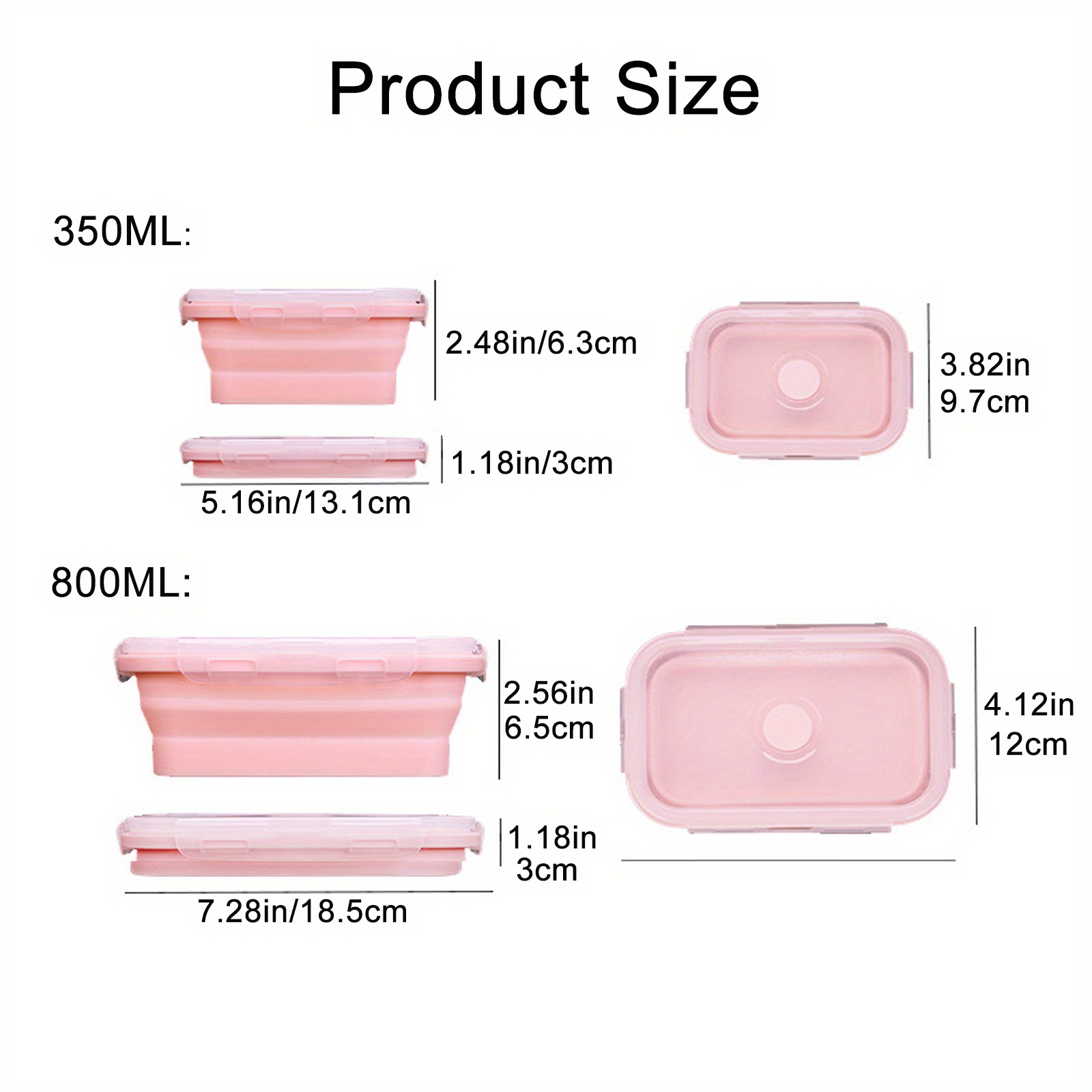 1pc silicone collapsible lunch box microwavable food storage container ...