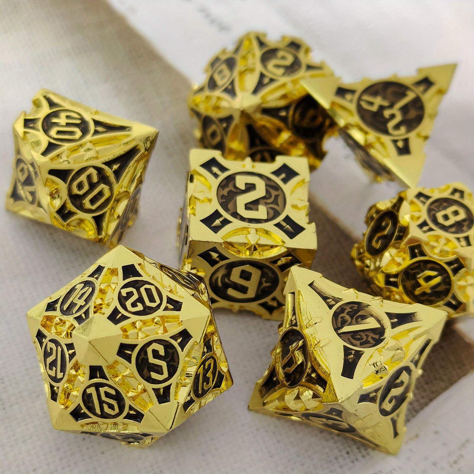 Advanced Metal Dice Set Trpg 7 Large Polyhedral Dice Mtg - Temu United ...