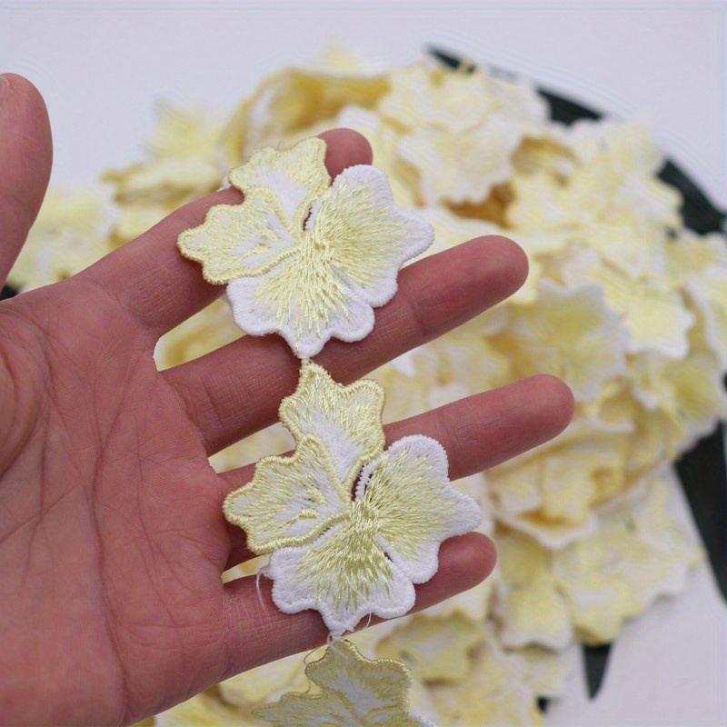 5pcs Flower Pattern Patches Embroidered Applique For Clothes Sewing And ...