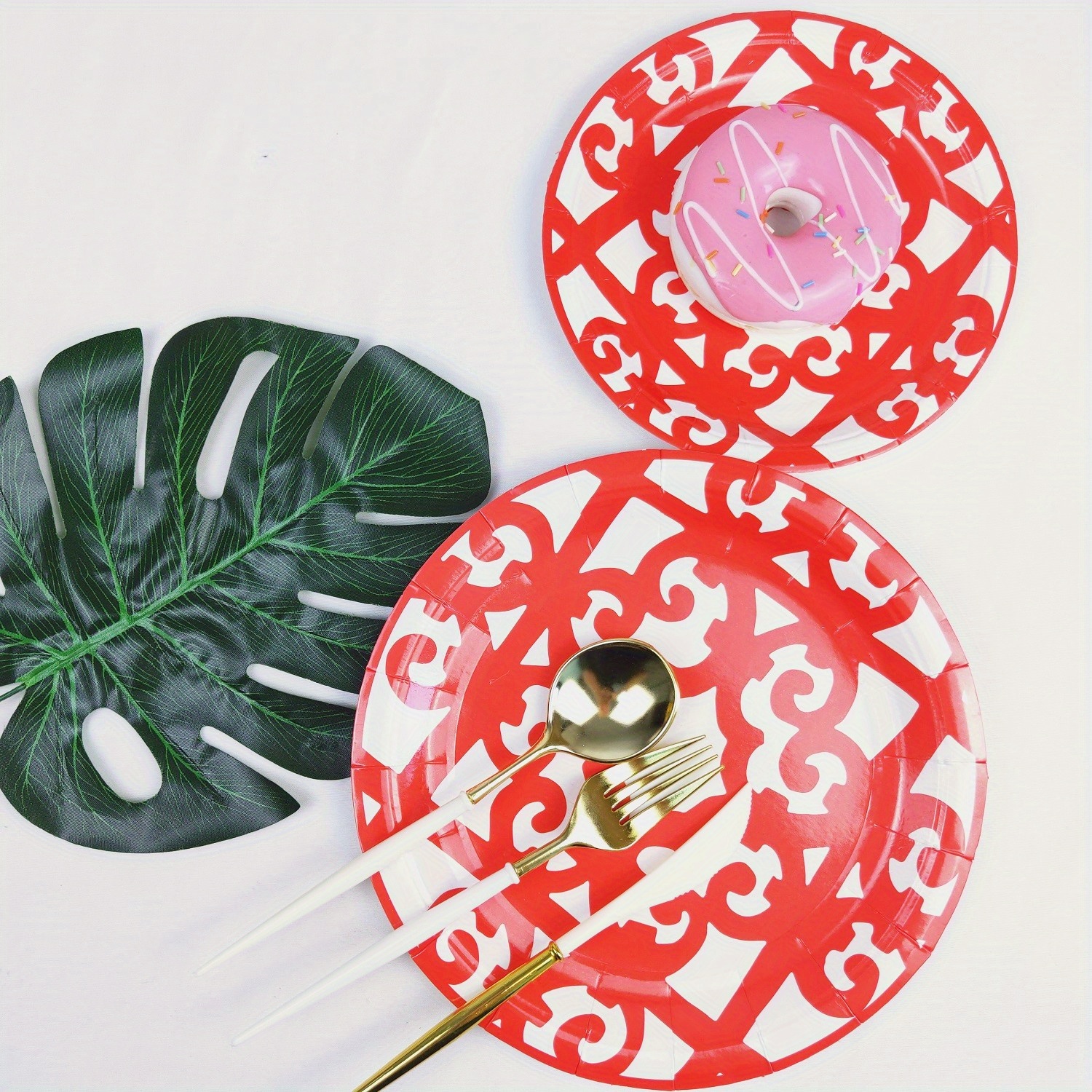 Chinese Style Floral Red Pattern Round Paper Plates - Temu New Zealand