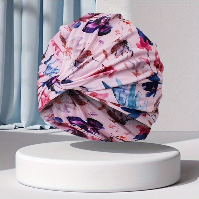 polka dotted print swim cap washable elastic bath cap men - Temu Portugal