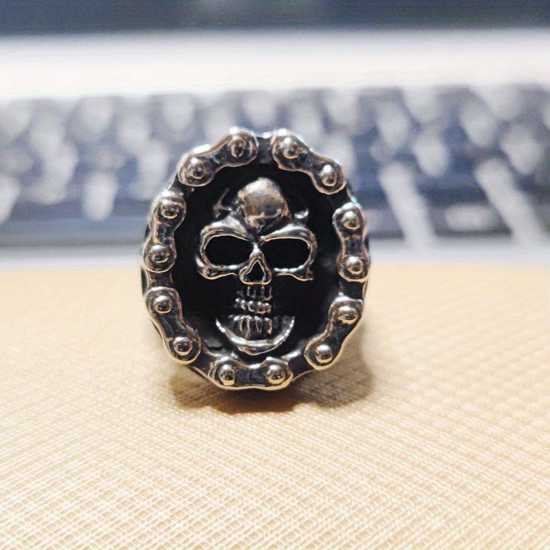 1pc Party Ring Jewelry Retro Skull Ring Finger Ring For Men And Women ...