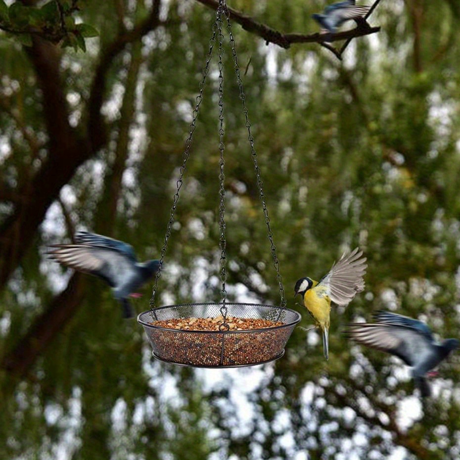 Outdoor Hanging Bird Feeder Tray Metal Seed Tray Feeders - Temu