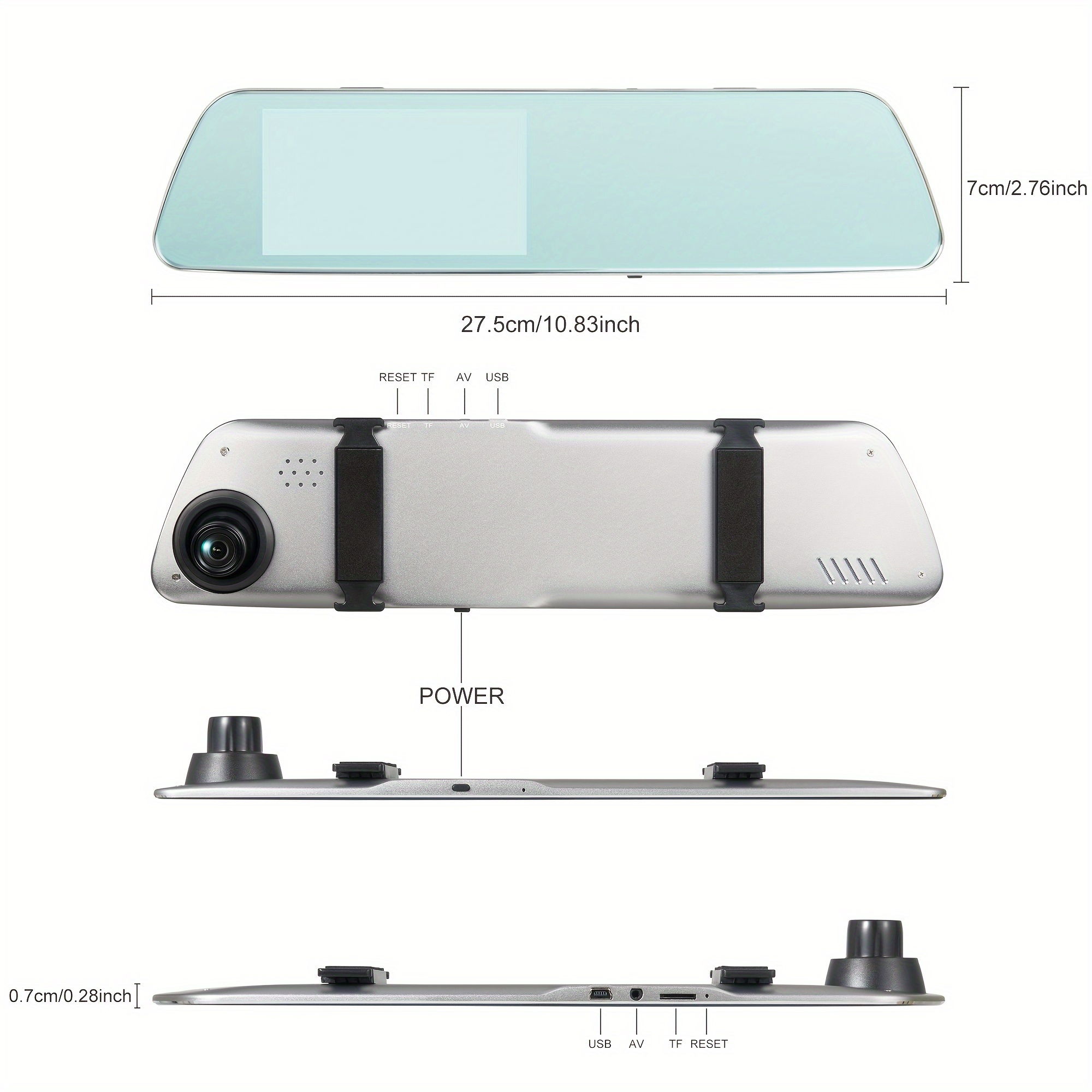 Car Video Recorder Dash Cam 1440p Hd Car Mirror - Temu Philippines