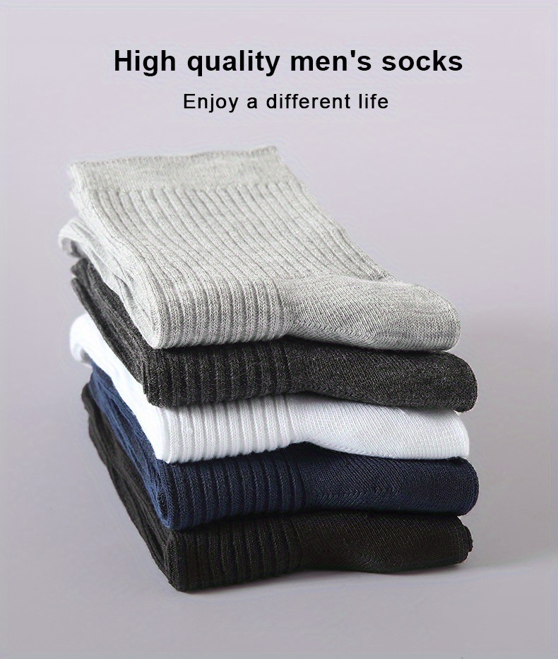 Men's Casual Plain Color Business Sports Socks - Temu New Zealand