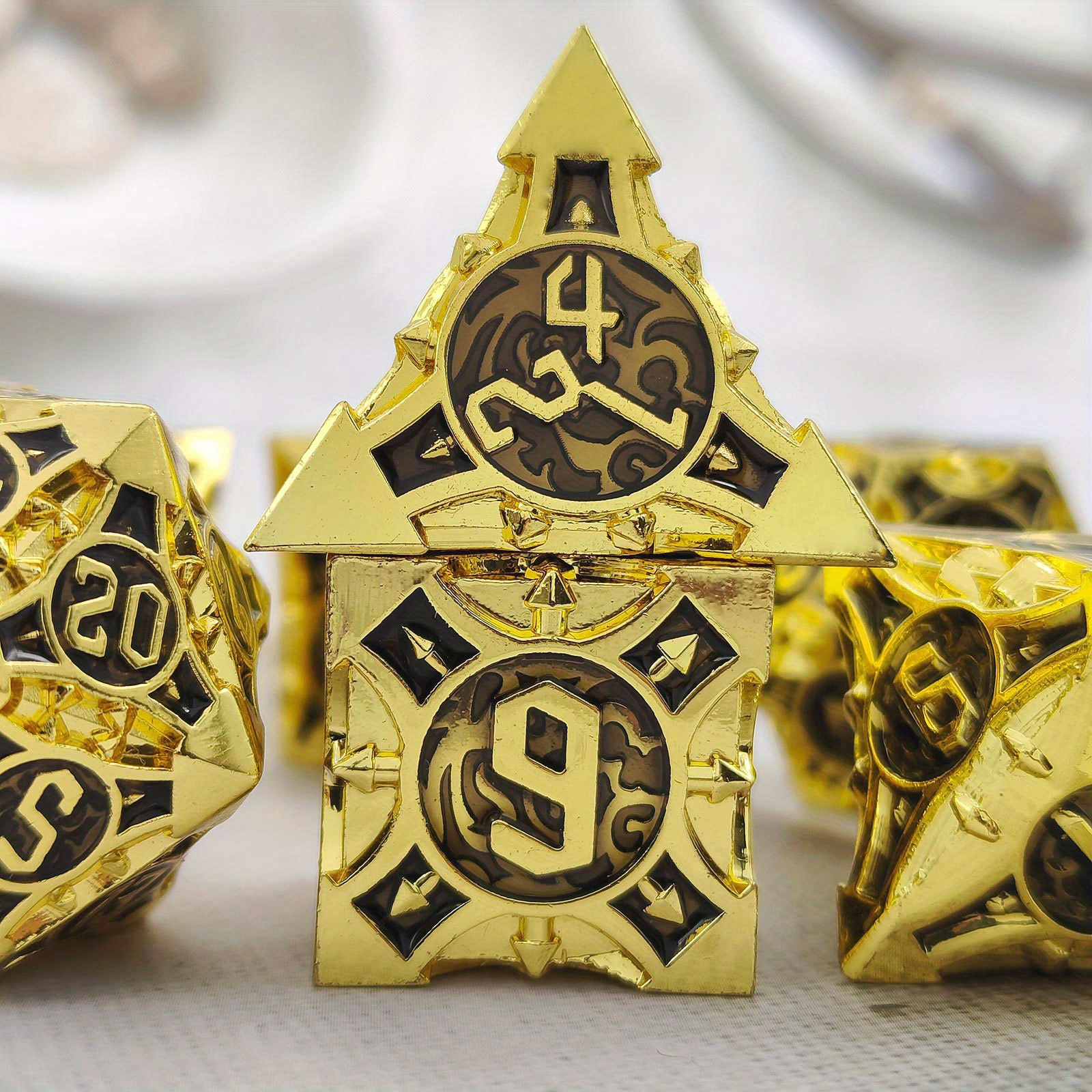 Advanced Metal Dice Set Trpg 7 Large Polyhedral Dice Mtg - Temu United ...