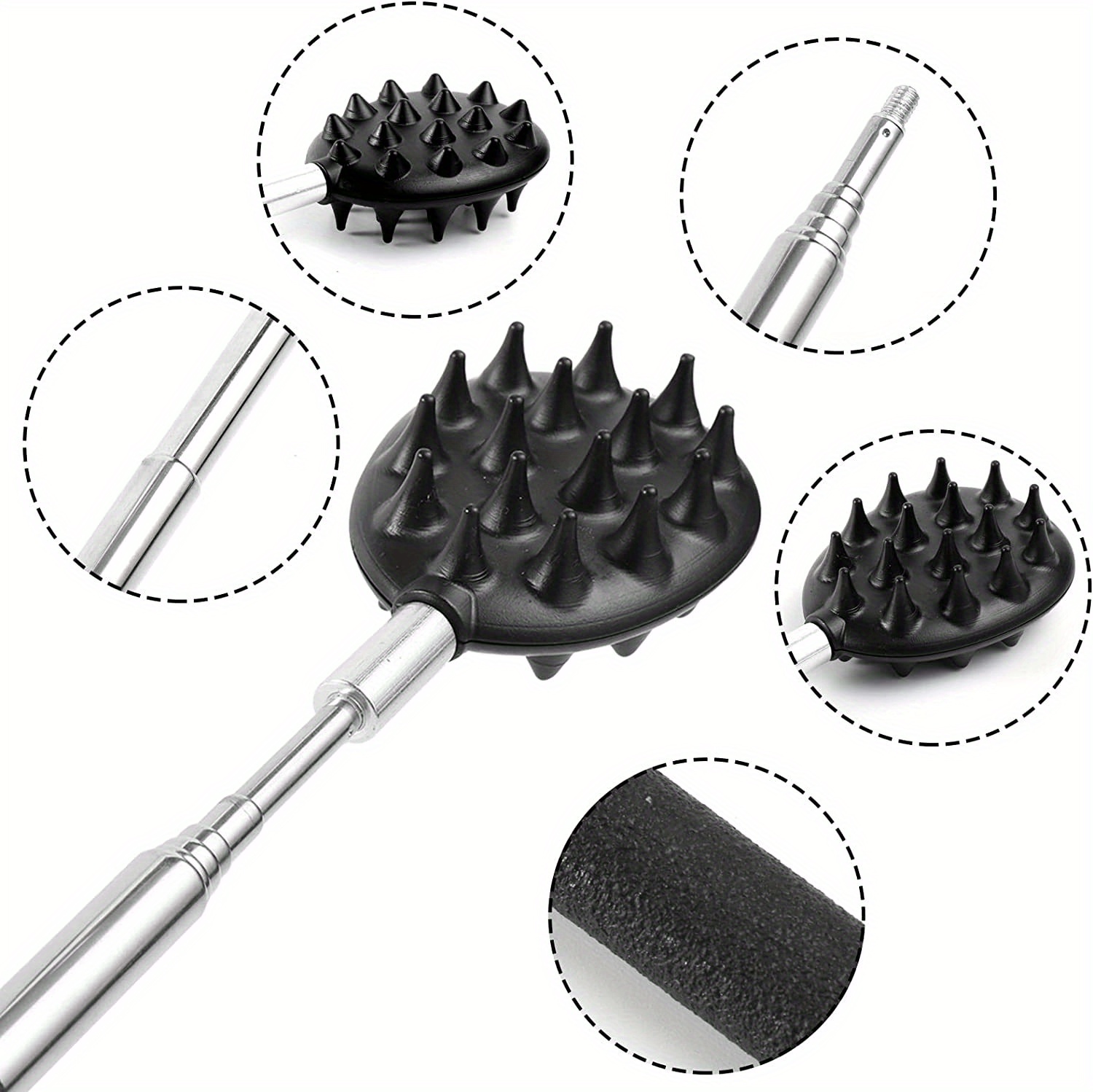 Telescopic Back Scratcher Back Detachable Heads - Temu Norway