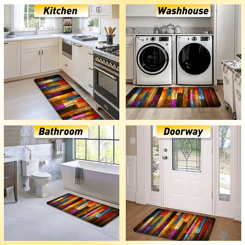 Colored Wooden Board Pattern Comfortable Non Slip - Temu Australia