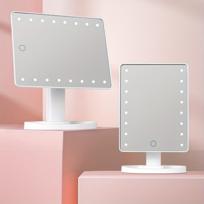 Led Lighted Vanity Makeup Mirror Stand/tray ° - Temu United