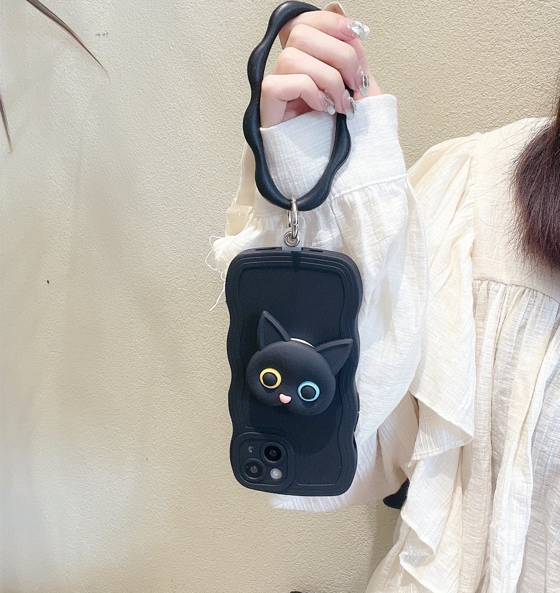 shell soft mobile phone case cat head holder bracelet - Temu Australia