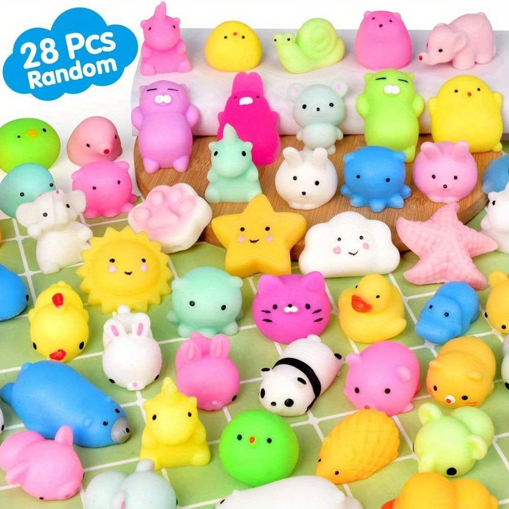Mochi Squishy Toys 28pcs Animal Mini Squishies Kawaii Party Favors For ...