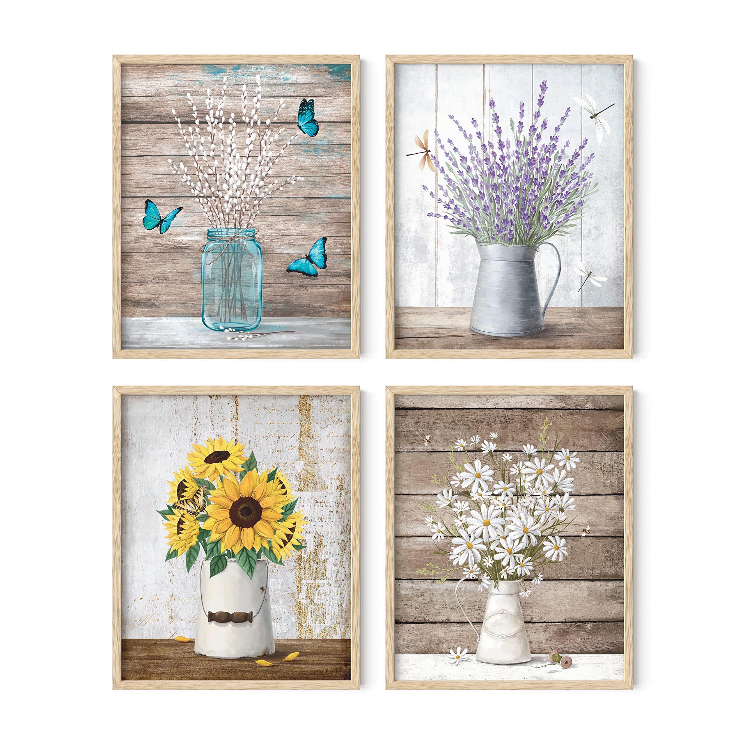 4pcs/set Kunst-leinwanddruck-poster, Sonnenblumen-deisy-leinwand-wandkunstgemälde, Kunstwerk ...