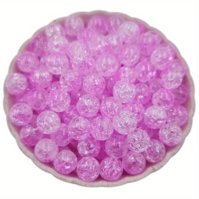 Acrylic Cracked Beaded Colorful Round Loose Beads - Temu Canada
