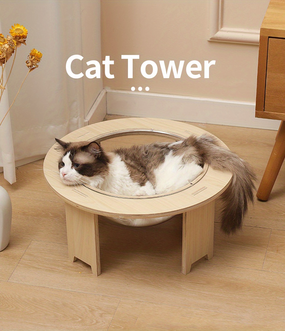 Cozy Stylish Wooden Cat Capsule Bed Pets! - Temu