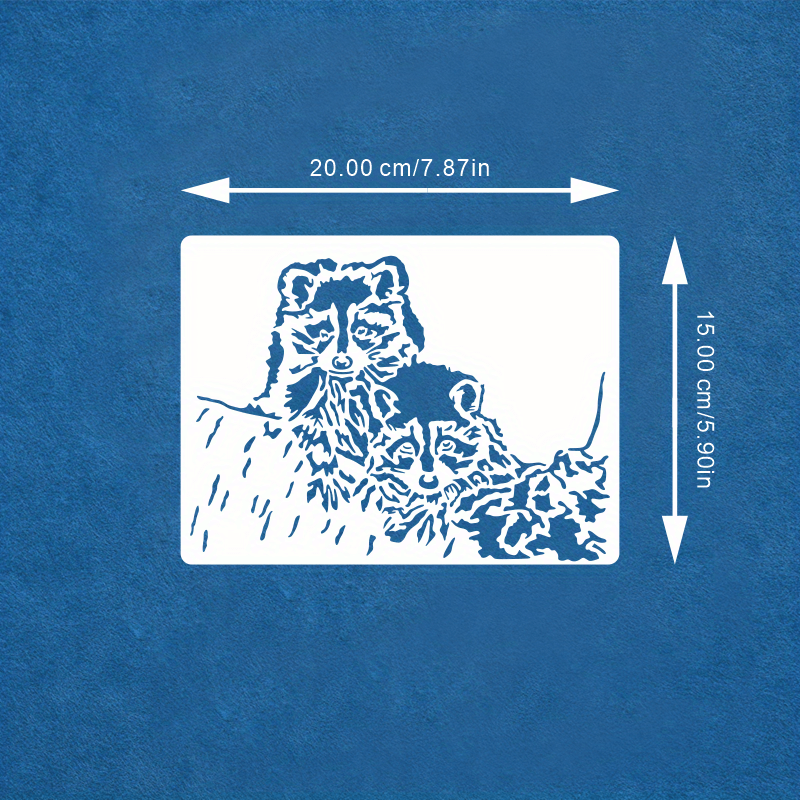 Stencils Raccoon Hollow Print Stencil Painting - Temu United
