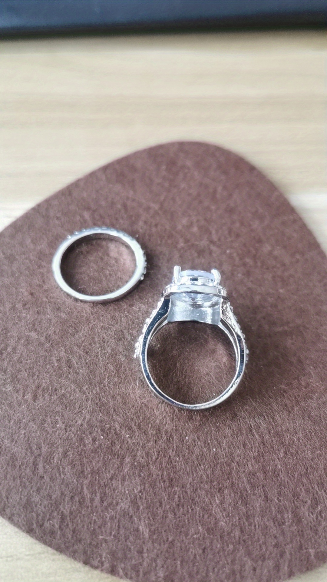 Elegant Ring Set Inlaid Shining Rhinestones Engagement - Temu Australia