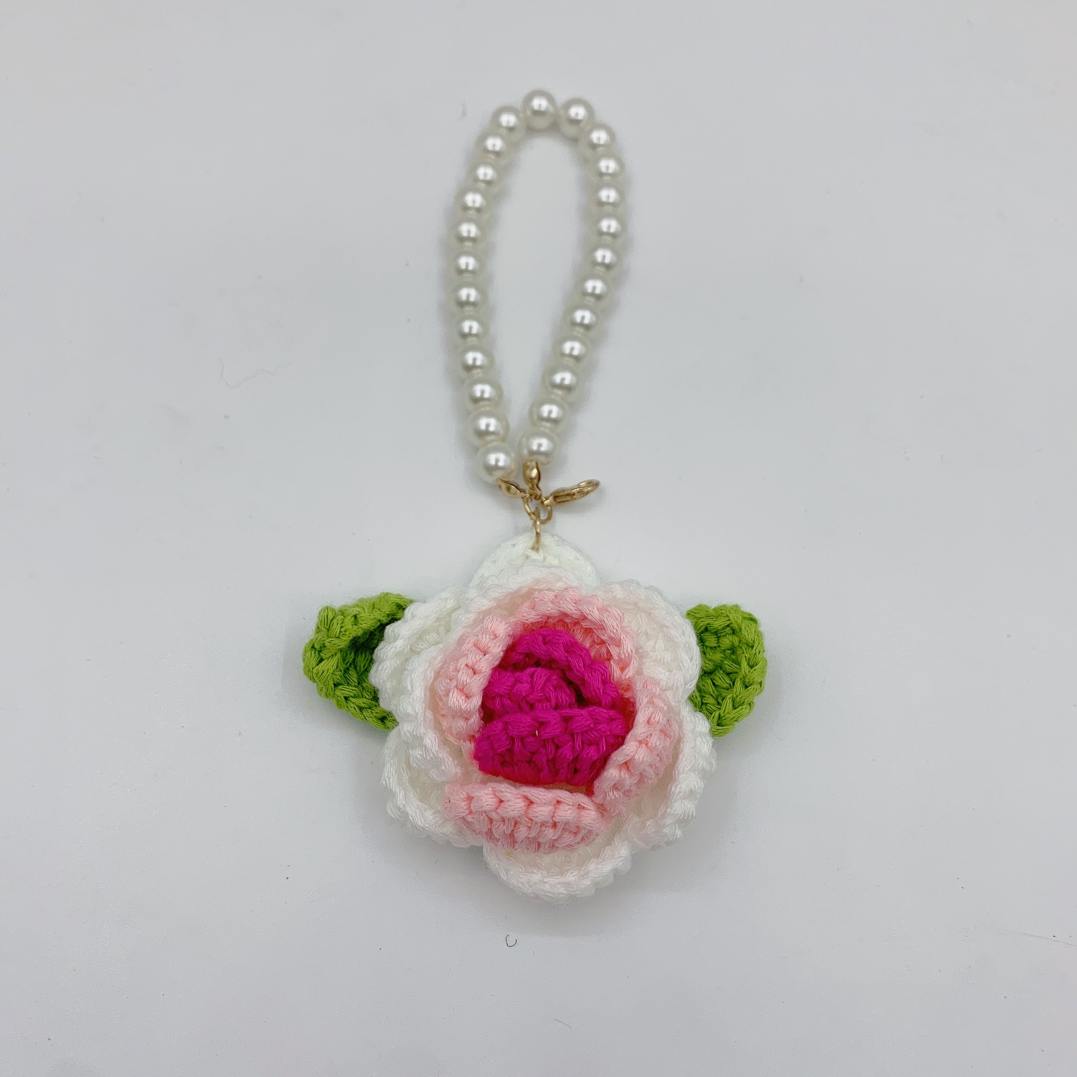 Handmade Braided Rose Keychain Woven Crochet Flower Ornament - Temu ...