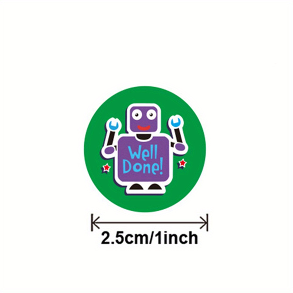 Round Cartoon Robot Stickers Teacher Reward Encourage - Temu United Kingdom