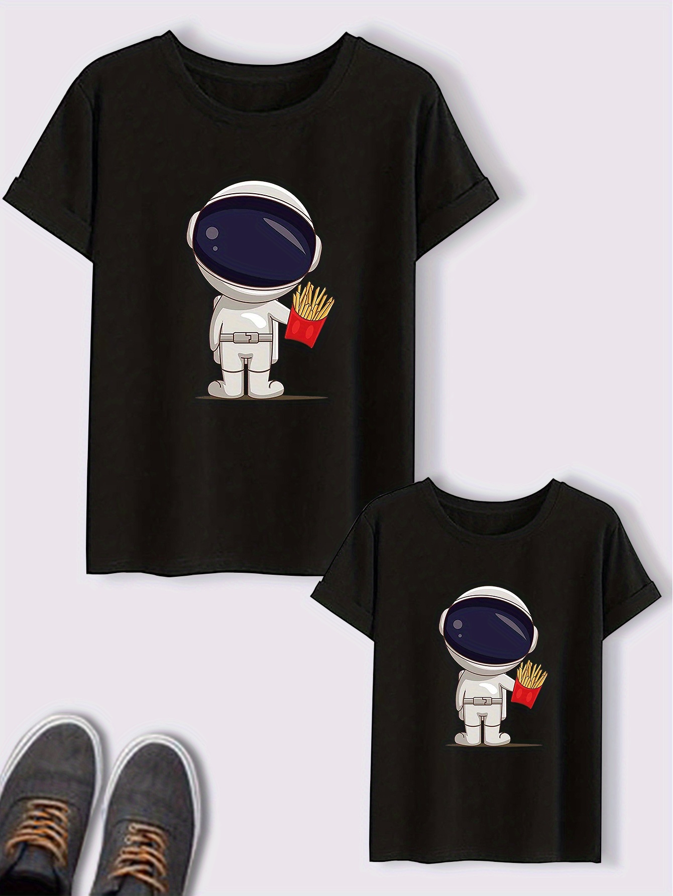 Daddy Daddy Baby Parent child Spaceman Print T Shirt Family - Temu ...