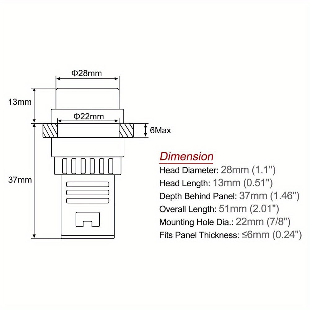 Ac/ 12v 24v 20ma Energy Saving Led Indicator Light - Temu