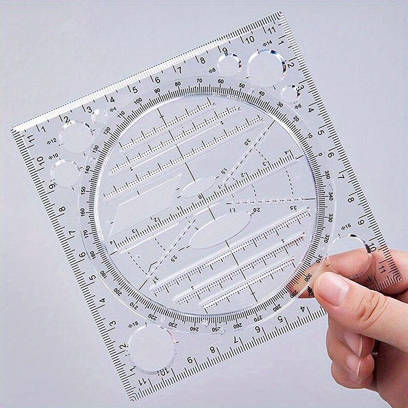 1pc Multifunctional Drawing Ruler Springhall Angle And Circle Maker ...