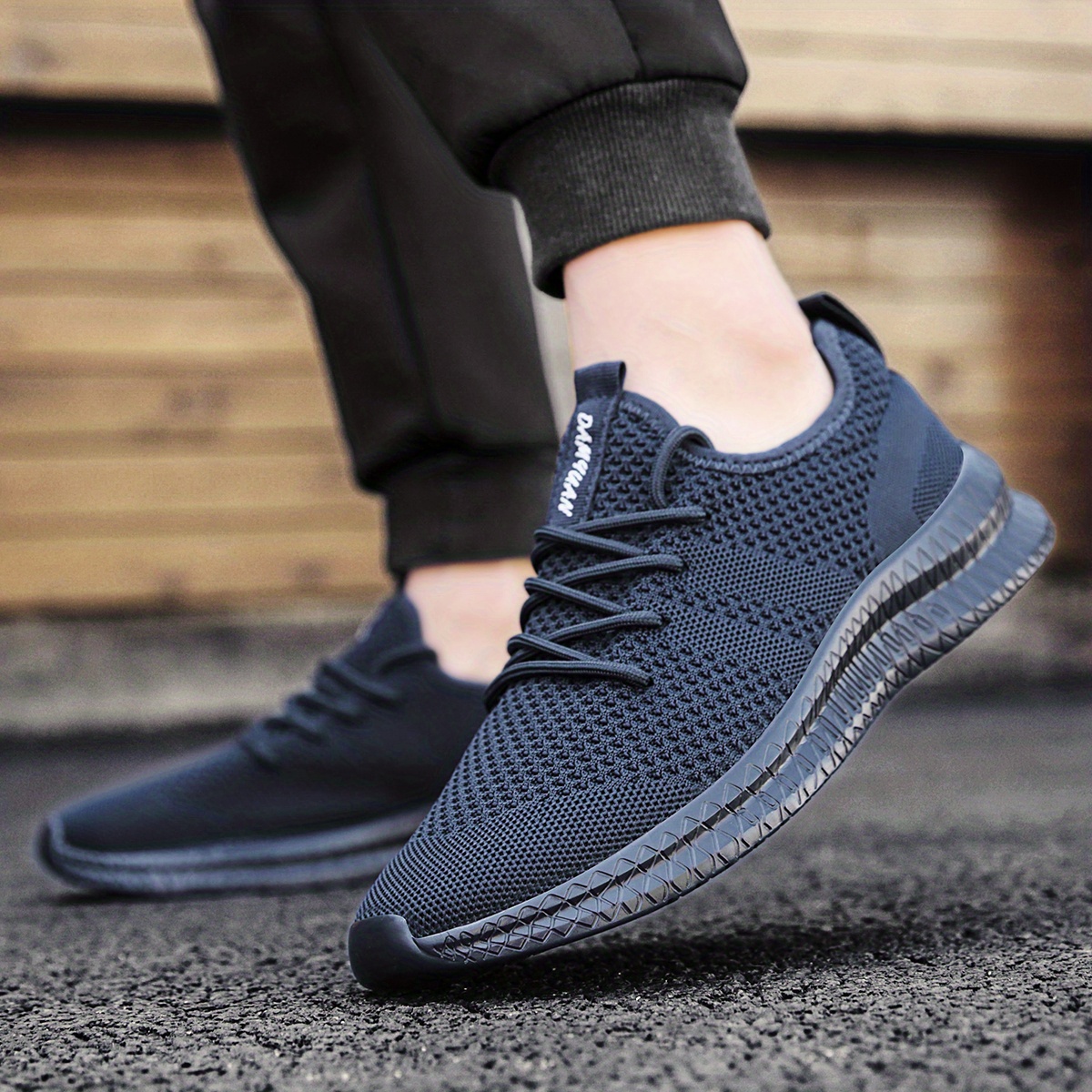 mens trendy knitted breathable lightweight comfy sneakers for running ...