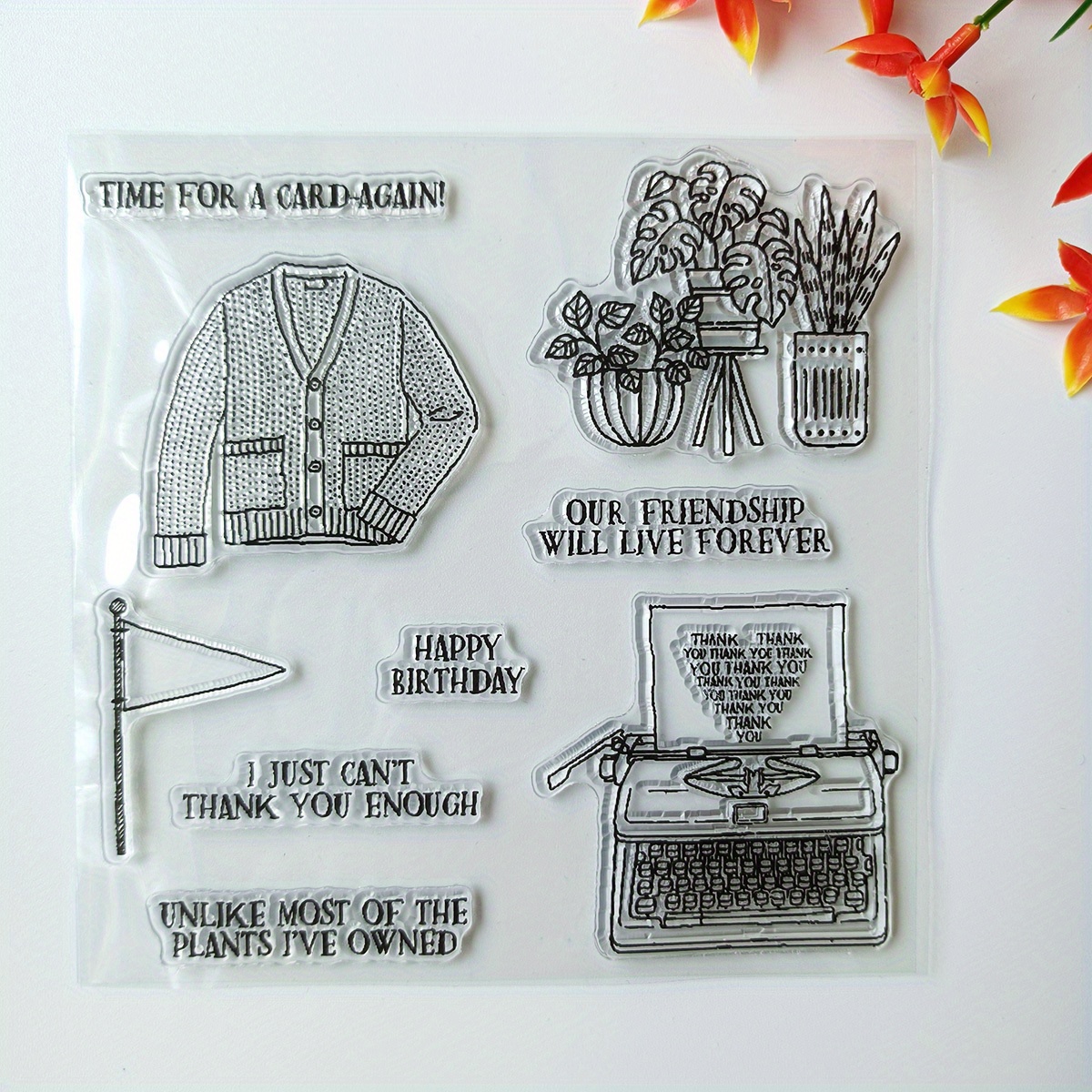 Plants/sweaters/banners/text Clear Stamps/seals Diy - Temu New Zealand