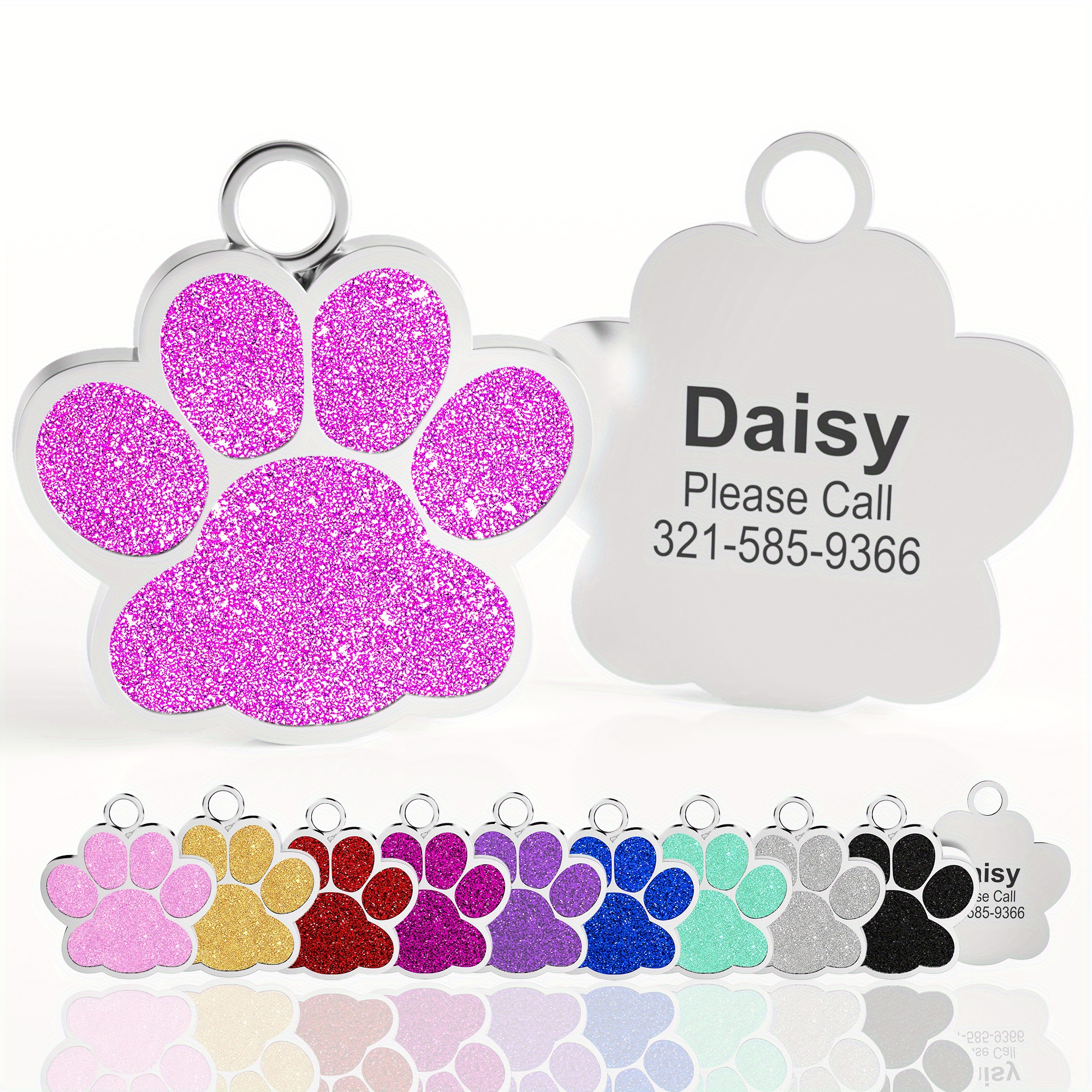 Customizable Engraved Pet Id Tag Dogs Cats Personalized - Temu Australia