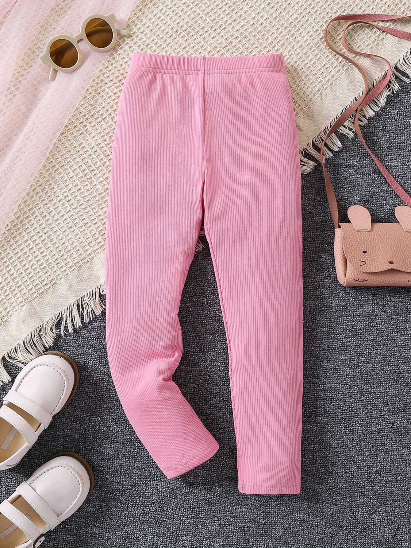 Little Girls Ribbed Colorful Cow Print Legging Pants - Temu Ireland