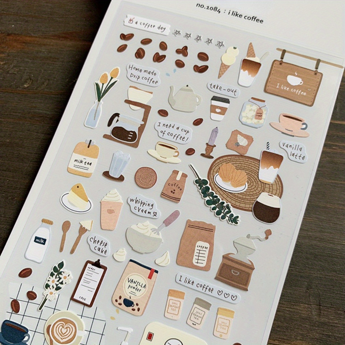 Coffee Pattern Cute Waterproof Stickers Water Bottles Laptop - Temu