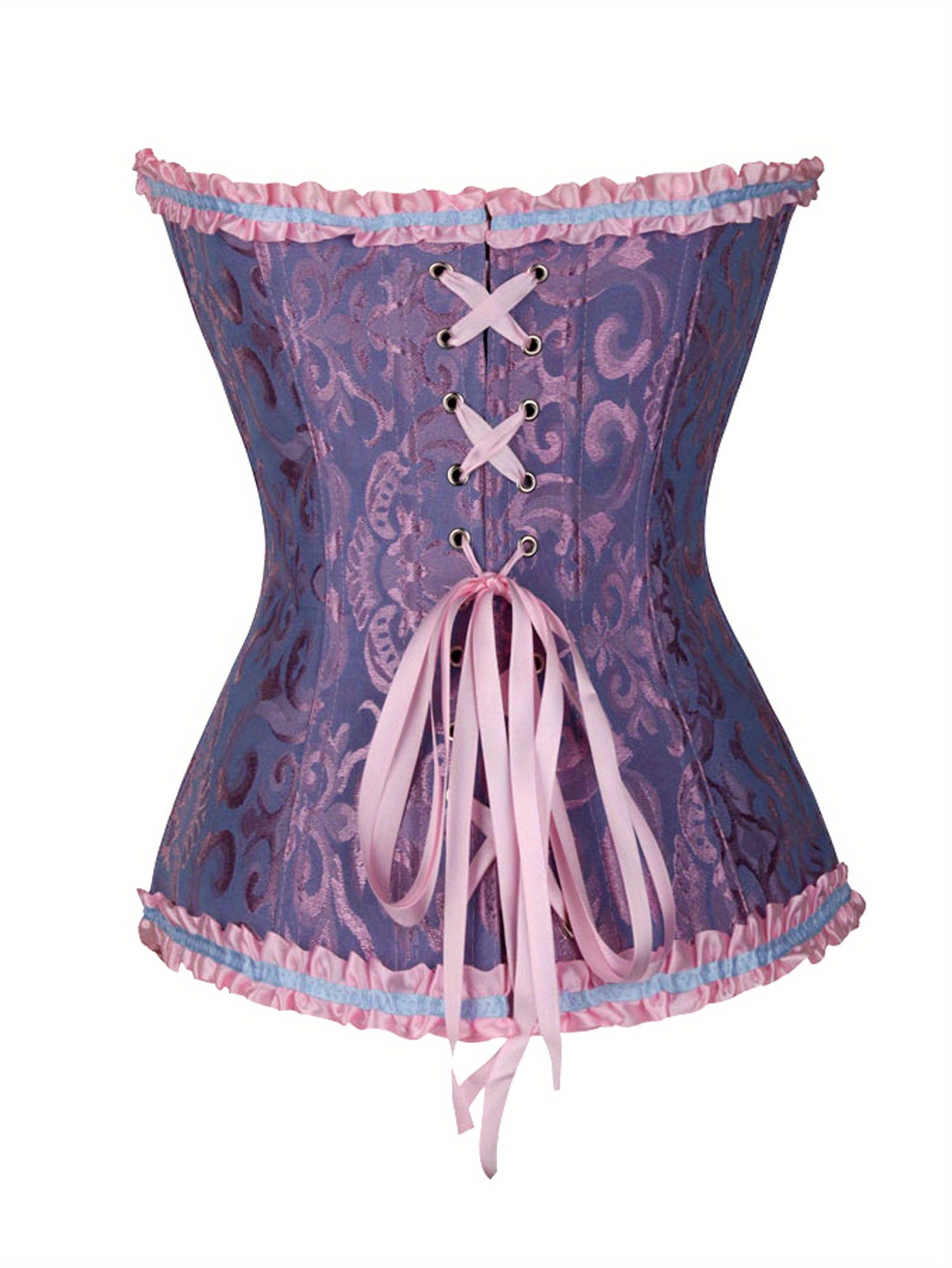 Ruffle Strapless Corset Bustier Tummy Control Lace Jacquard - Temu