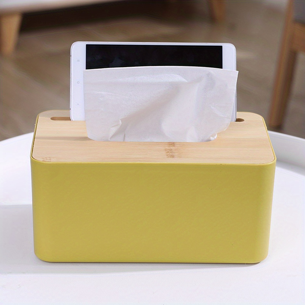 Bamboo Wooden Tissue Box Put Mobile Phone Simple Living Room - Temu Norway