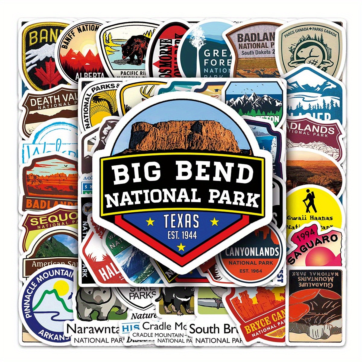 National Park Icon Doodle Stickers Removable - Temu Australia