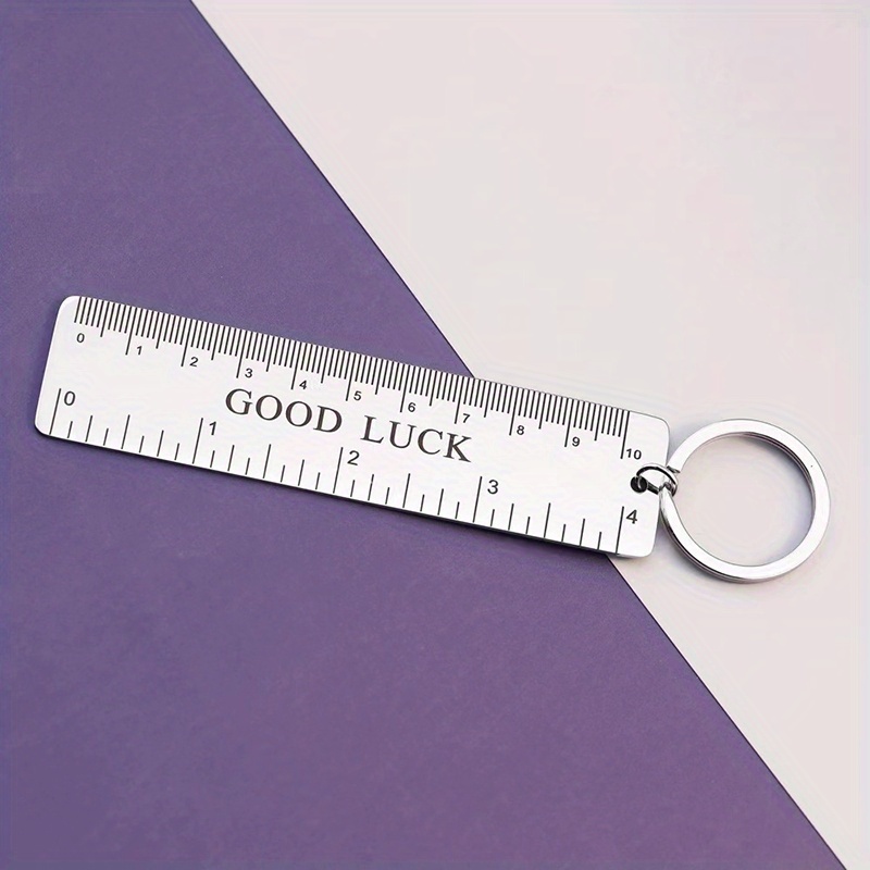 new stainless steel ruler keychain pendant for men ornament creative ...