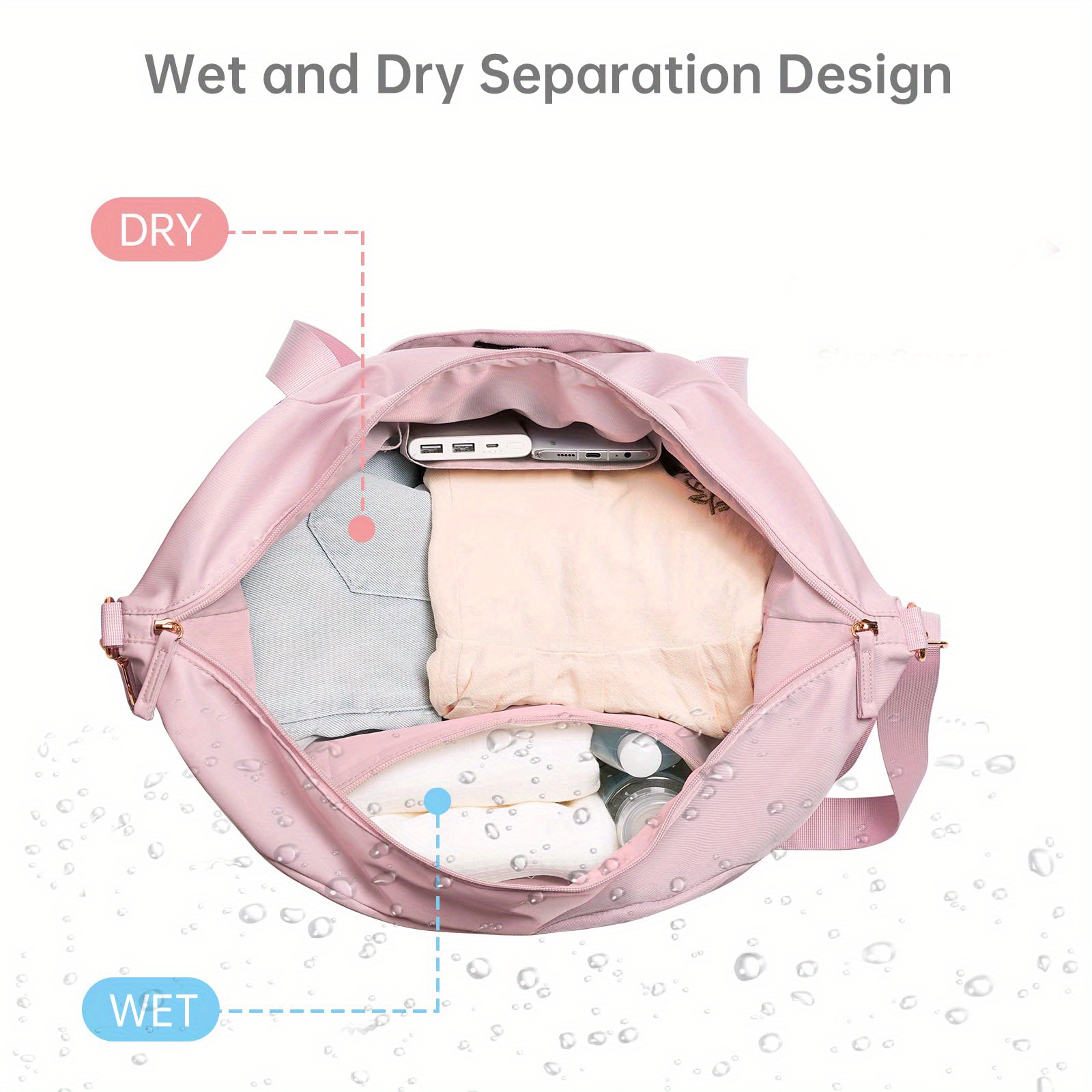 Solid Zipper Travel Duffel Bag Large Capacity Detachable - Temu United