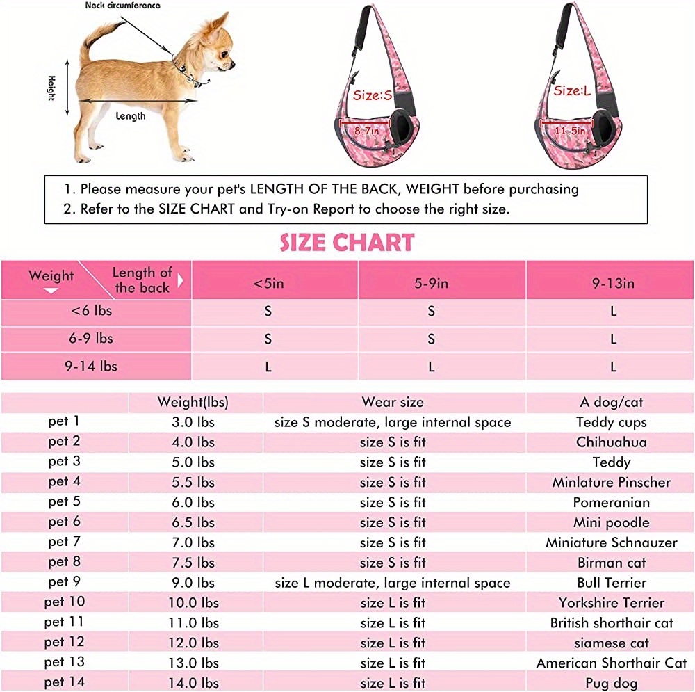Pet Sling Carrier Bag Small Medium sized Dog Portable Pet - Temu United ...