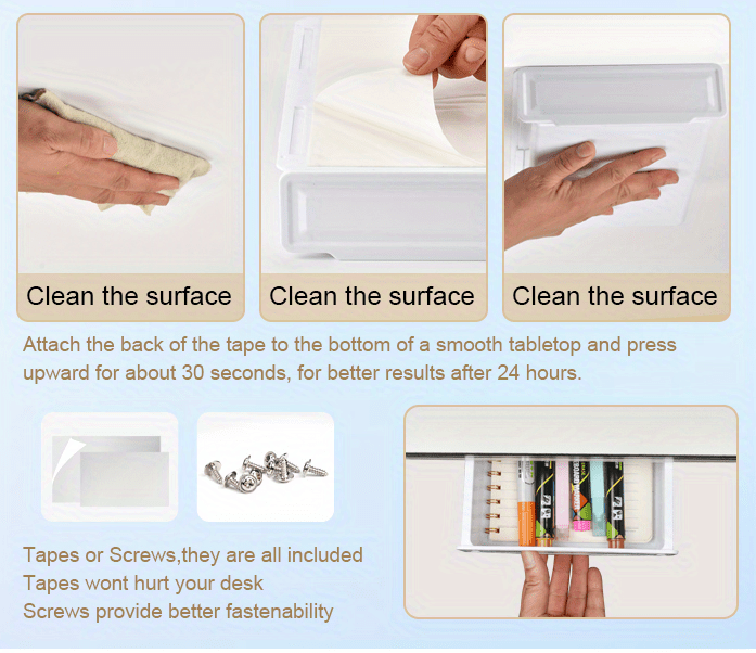 Desk Drawer Storage Box Slide Desktop Drawer Attachment - Temu